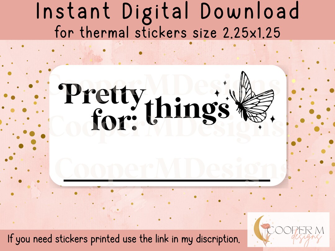 Pretty Things Inside PNG Download Packaging Stickers for Small Business ...
