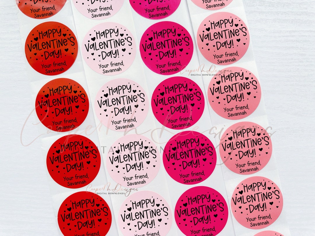 Custom Happy Valentine's Day Stickers | Personalized Valentine's Day ...