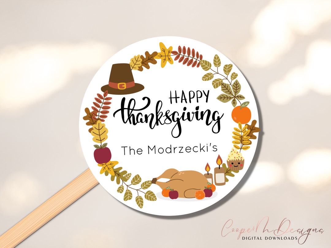 Happy Thanksgiving Stickers, Thanksgiving Favor Stickers, Thanksgiving ...