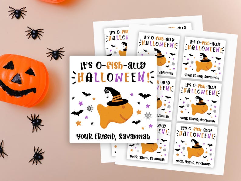 Halloween Goldfish Labels, Halloween School Treat Label, Classroom ...
