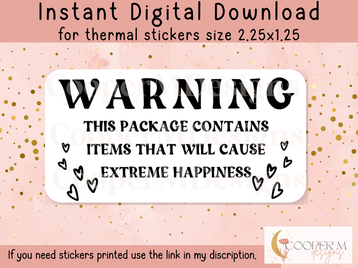 Warning Happy Mail Sticker Small Business Mailing Stickers - Etsy