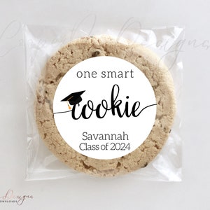 Thank You Graduation Stickers, One Smart Cookie Sticker, Graduation ...