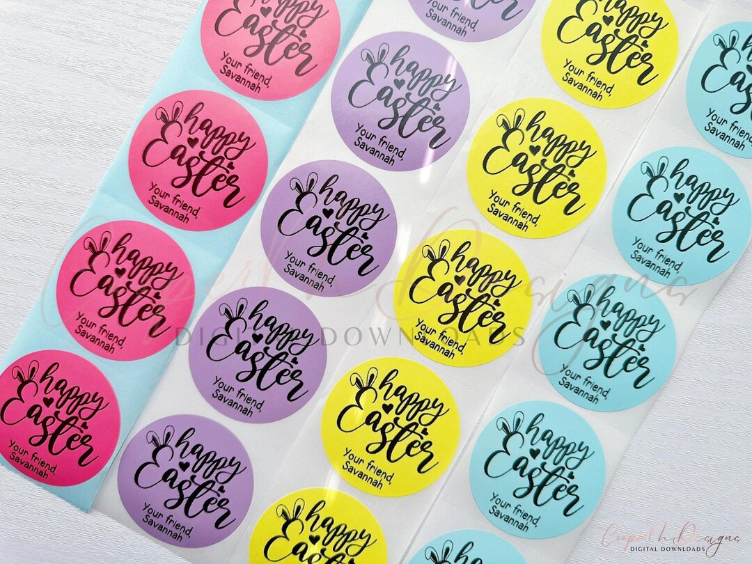 Personalized Easter Stickers, Easter Labels for Favors, Kid Easter ...