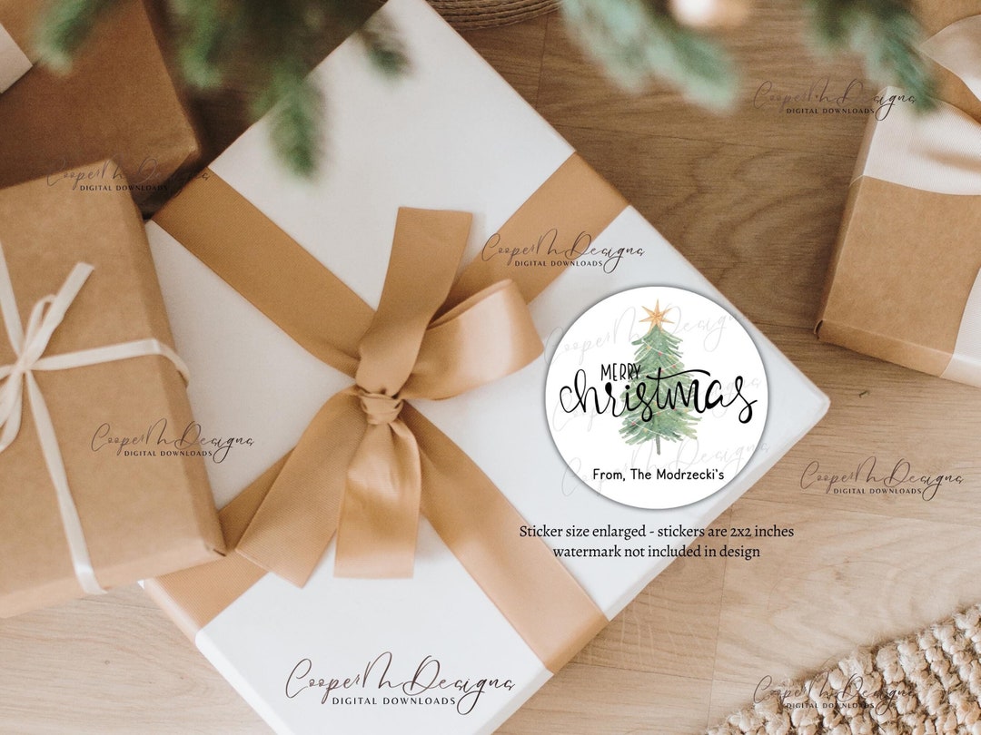 Merry Christmas Gift Tags | Custom Name Labels | Xmas Sticker Labels ...