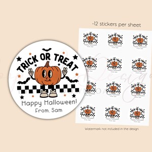 Trick or Treat Bag Stickers | Halloween Labels | Custom Halloween ...