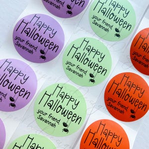 Personalized Halloween Stickers, Custom Halloween Goody Bag Label, Kids ...
