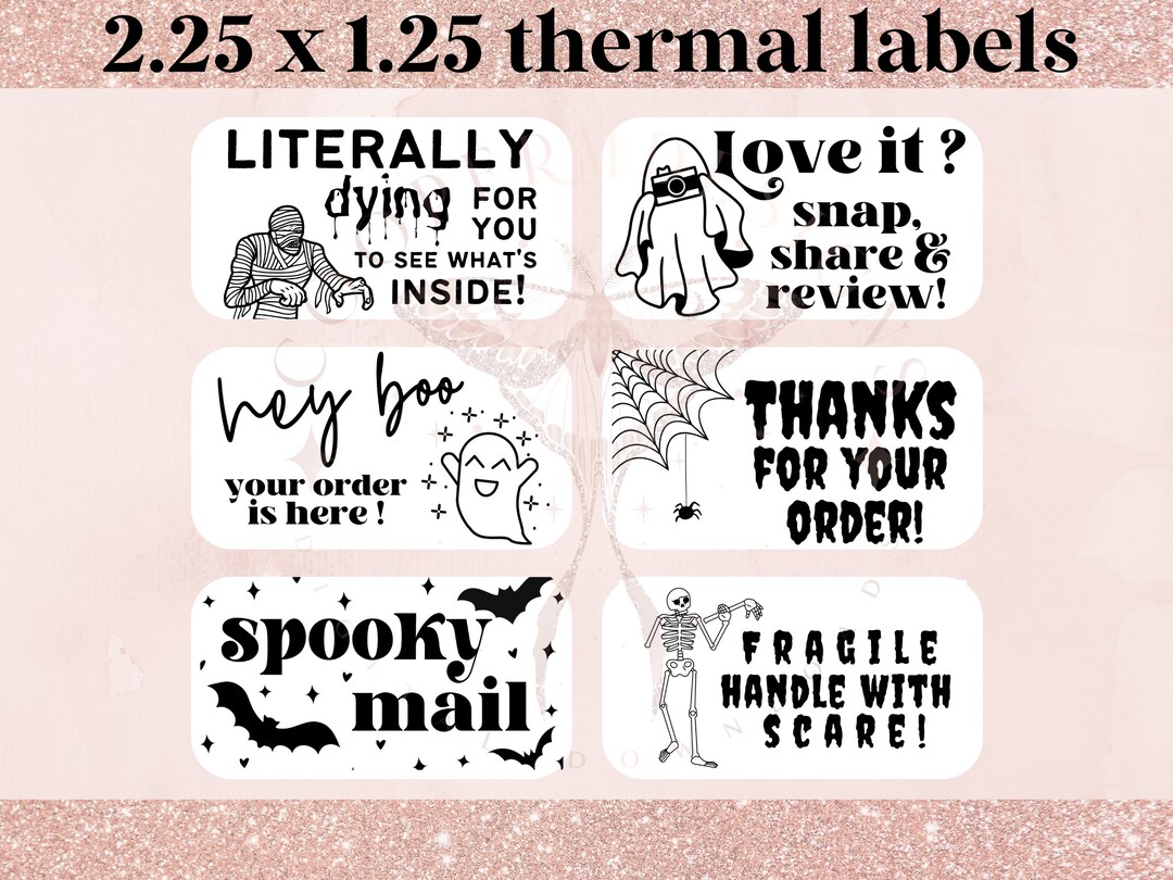 Halloween Thermal Labels Bundle, Small Business Thank You Sticker PNG ...