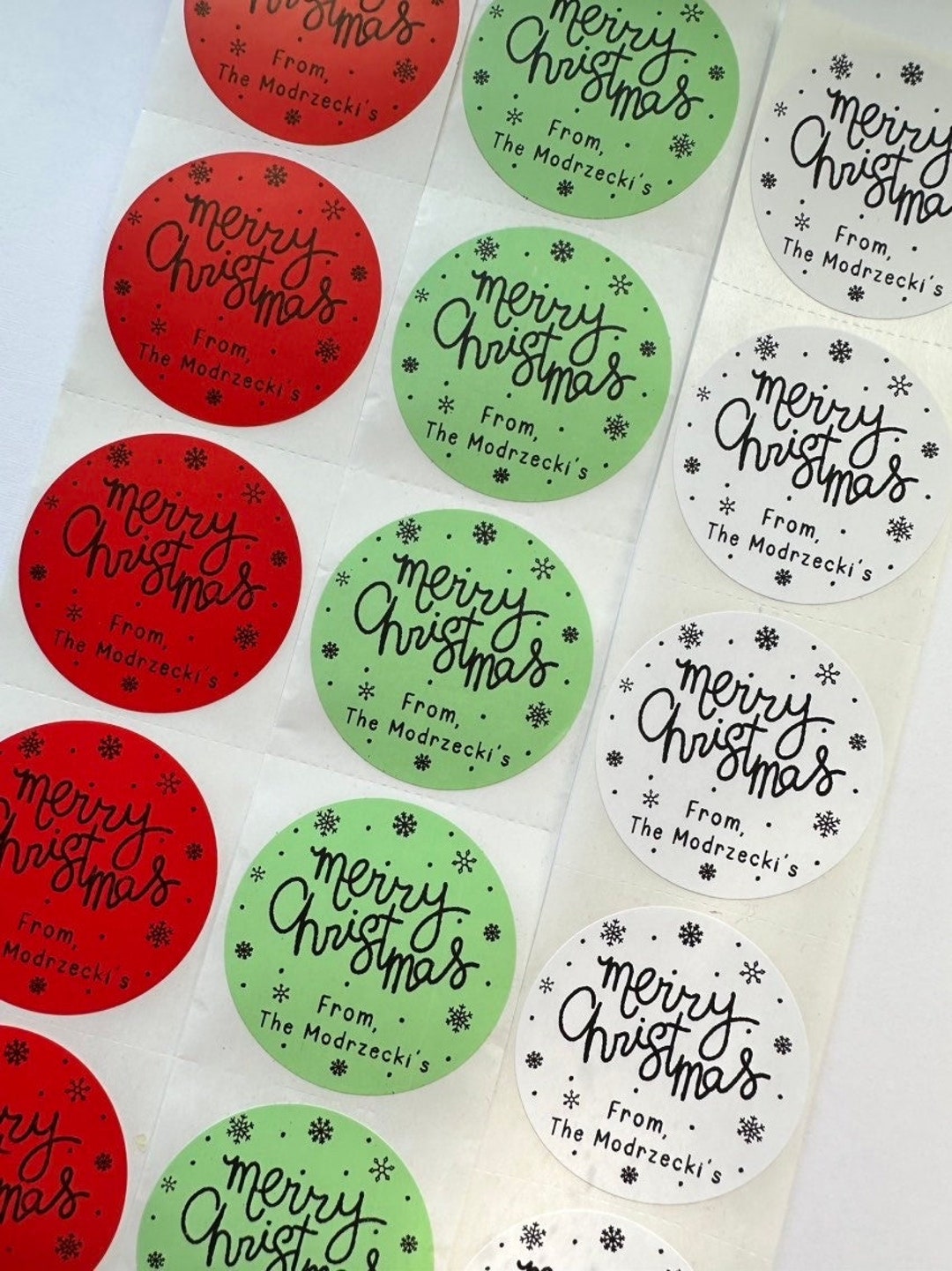 Merry Christmas Gift Tags Custom Name Labels Xmas Sticker Labels ...