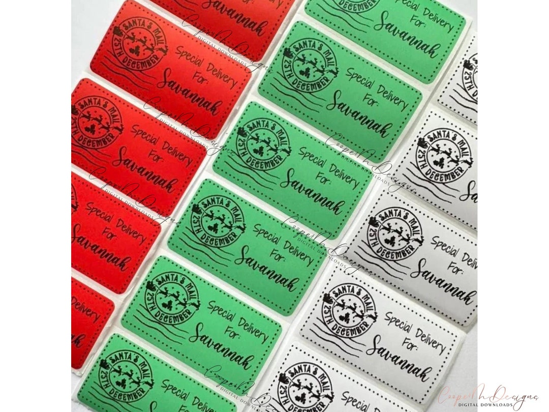 Personalized Special Delivery From Santa Stickers | Christmas Gift ...