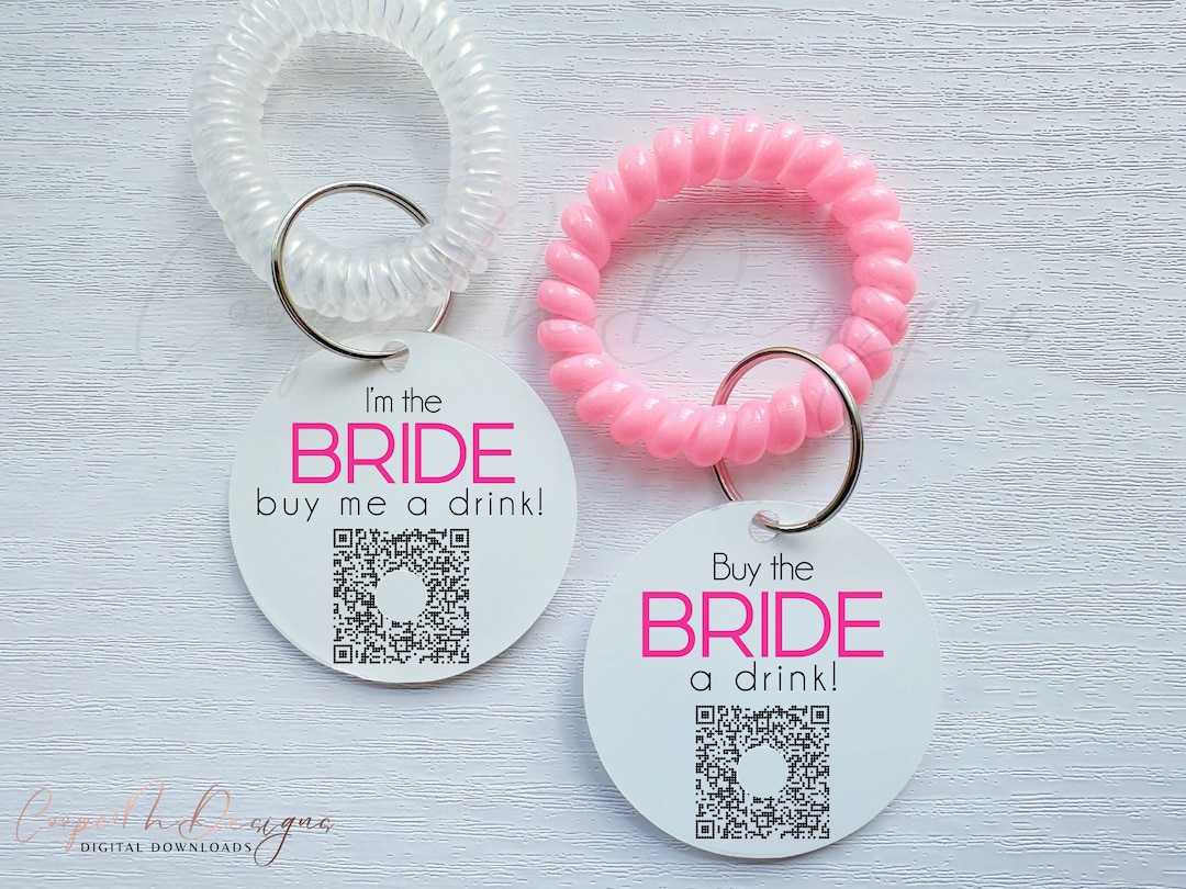 Buy the Bride a Drink, Venmo Bachelorette Bracelet, Customized QR ...
