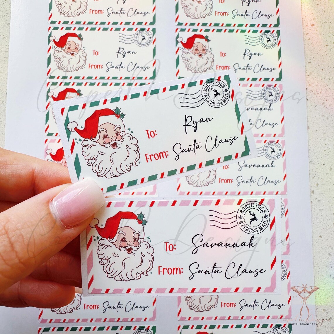 From Santa Claus Christmas Gift Tags, Special Delivery Present Sticker ...