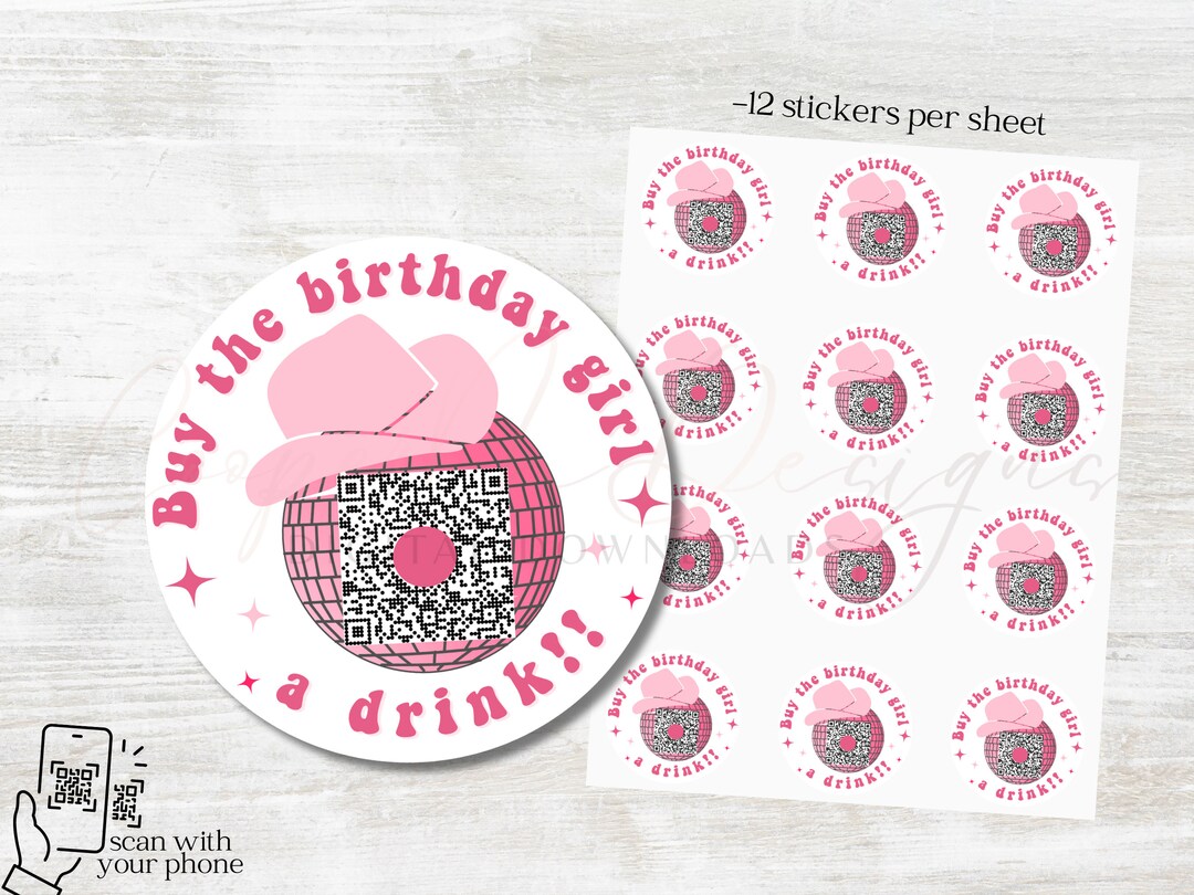Buy the Birthday Girl a Drink Stickers | Birthday Party Venmo | Venmo ...