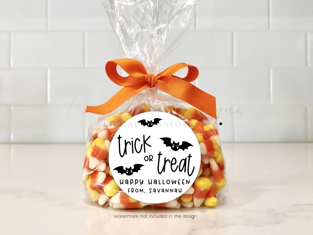 Personalized Halloween Stickers, Custom Halloween Goody Bag Label, Kids ...