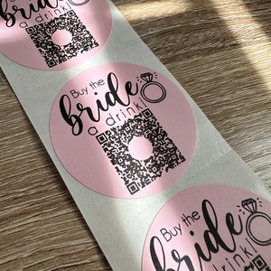 Buy the Bride a Drink Sticker, Bachelorette Party Favor, Venmo QR Code ...
