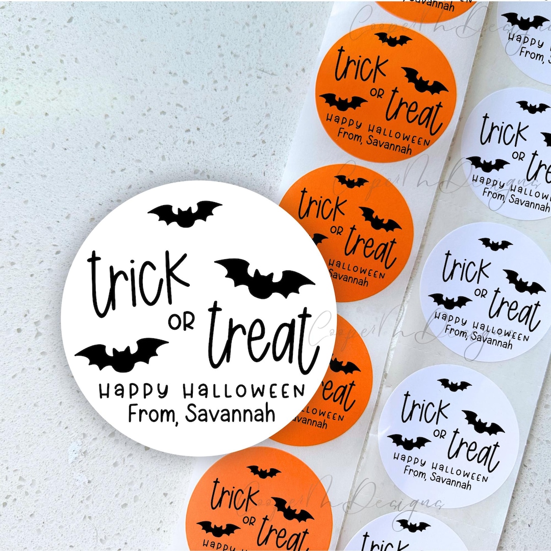 Trick or Treat Bag Stickers | Halloween Labels | Custom Halloween ...