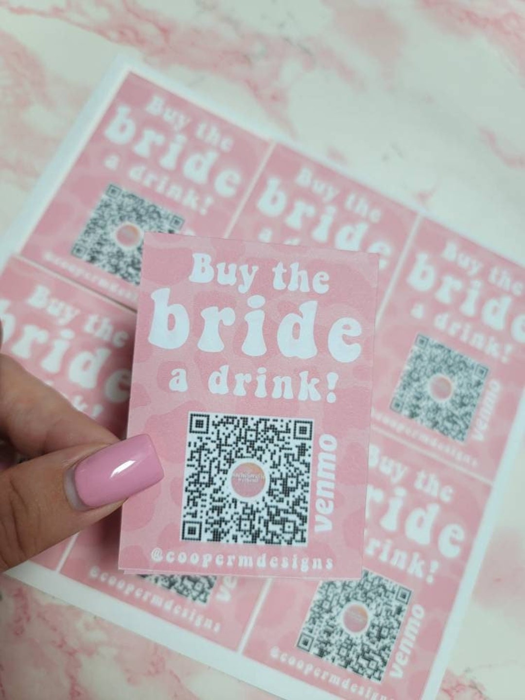 Buy the Bride a Drink Sticker Venmo Sticker Venmo QR - Etsy