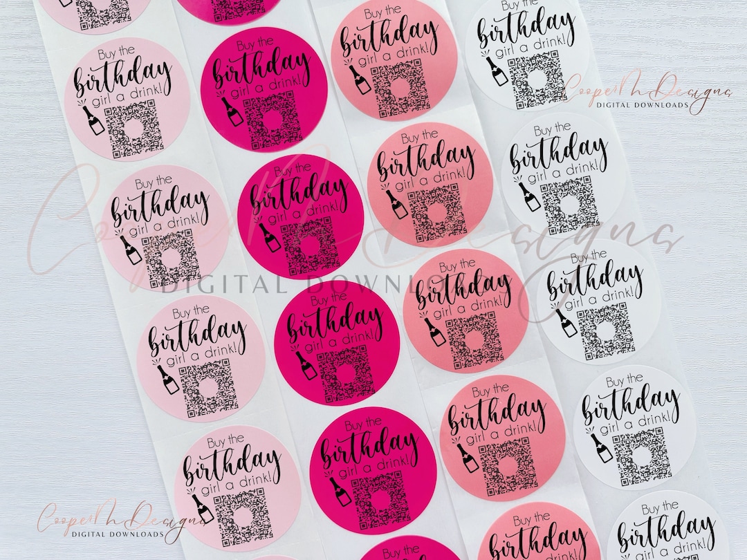 Buy the Birthday Girl a Drink Stickers | Birthday Party Venmo | Venmo ...