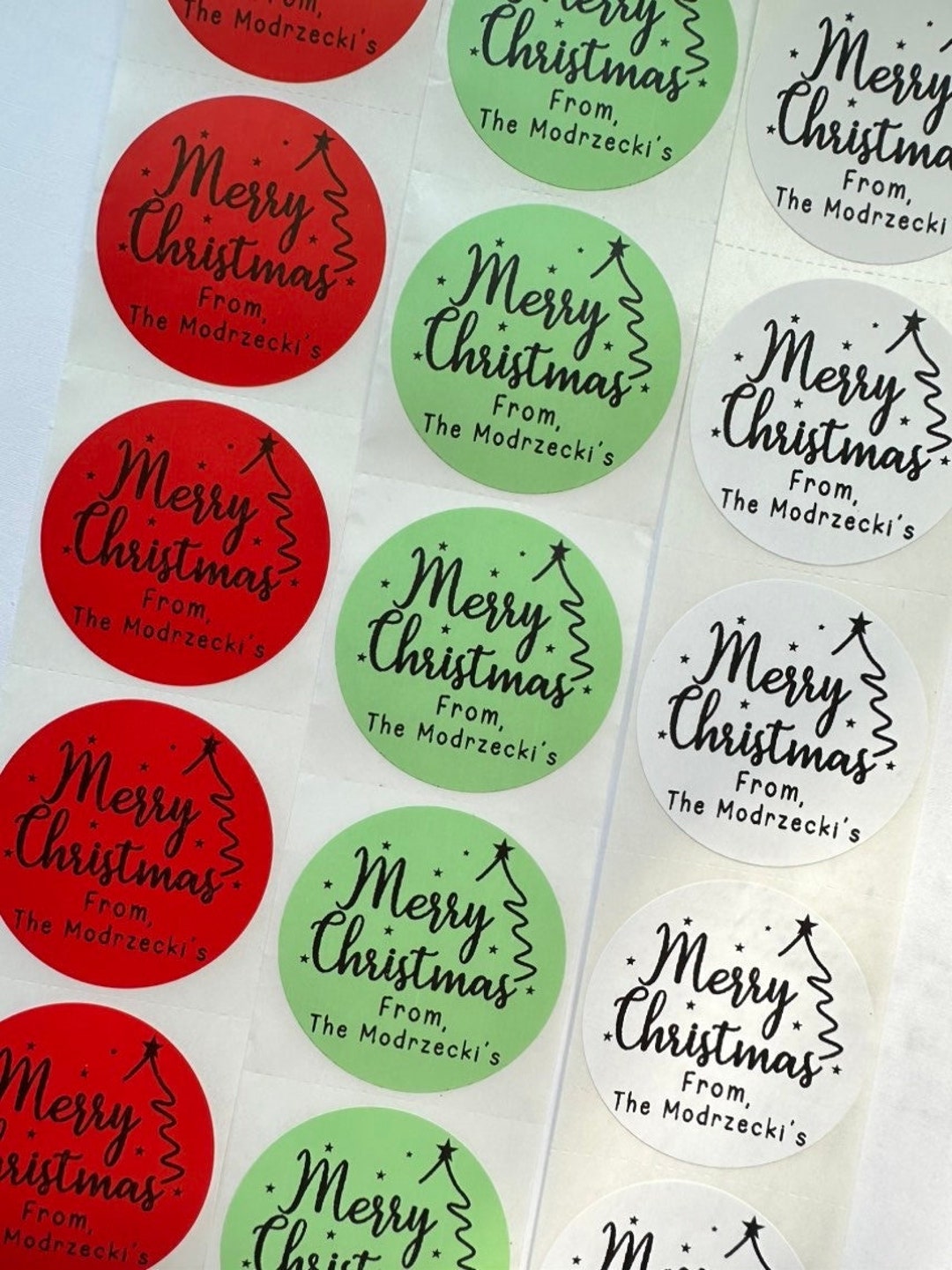 Merry Christmas Gift Tags Custom Name Labels Xmas Sticker Labels ...