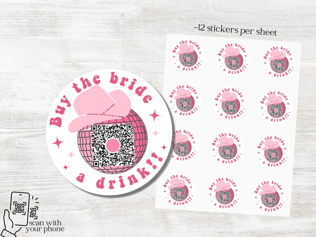Buy the Bride a Drink Sticker | Venmo Sticker | Venmo QR Sticker ...