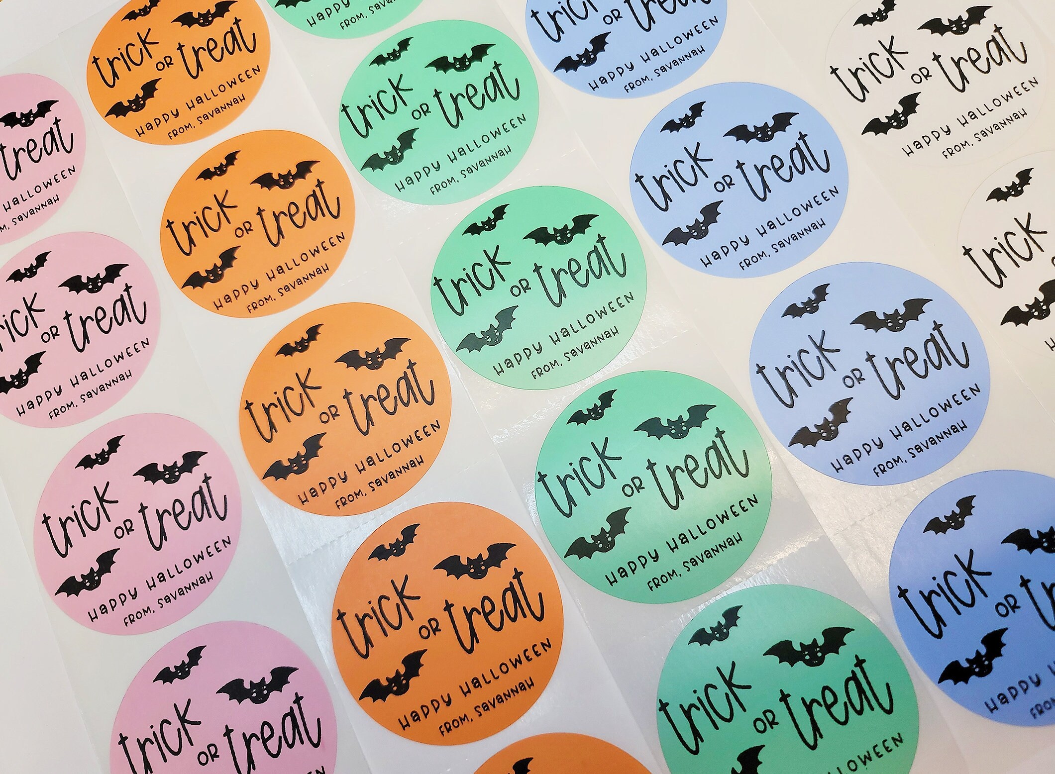 Trick or Treat Bag Stickers Halloween Labels Custom - Etsy