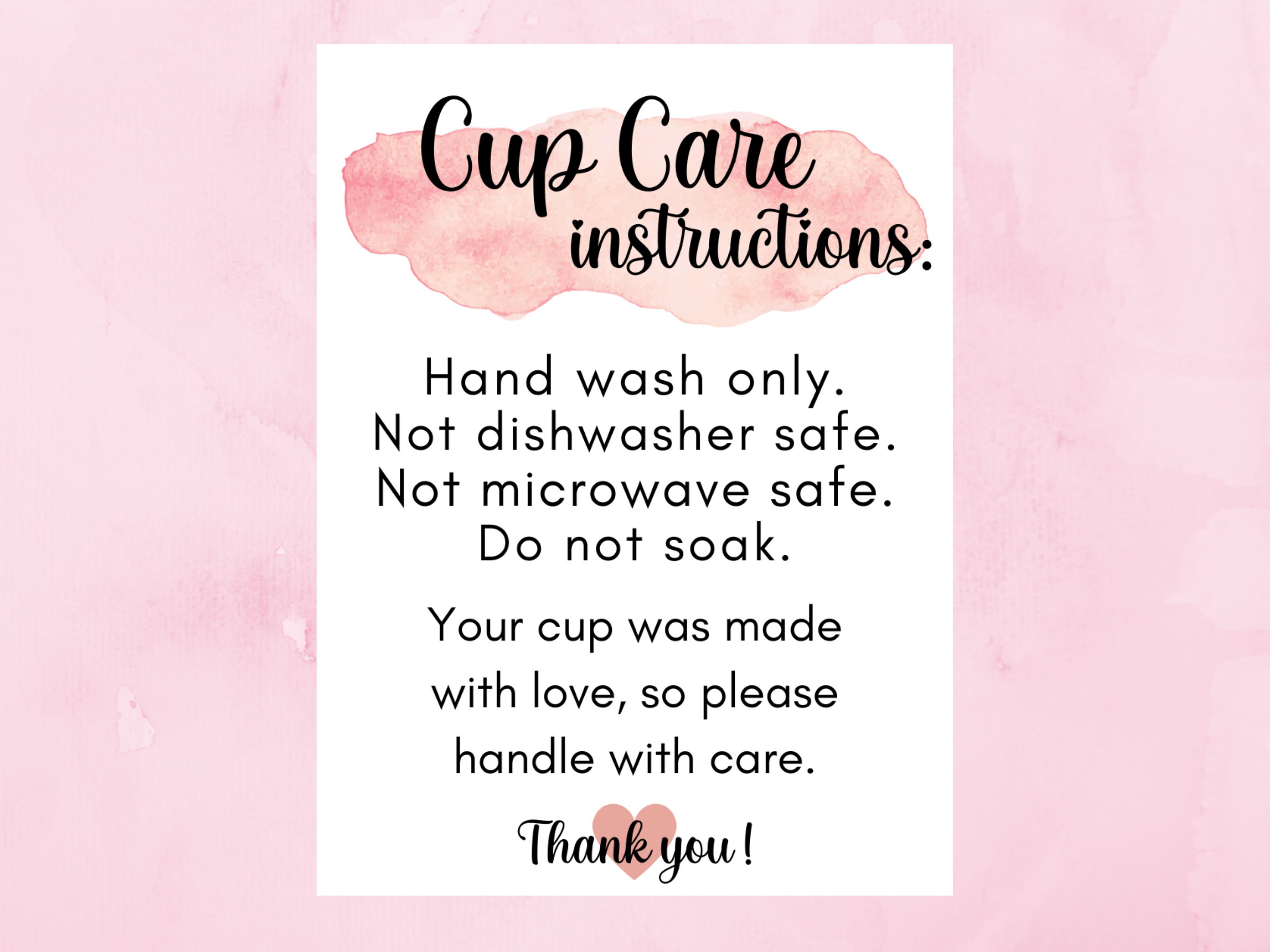 Care Card Bundle Care Card Instructions Washing Care - Etsy