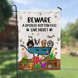 Custom Garden Outdoor Flag With Dog Face, Personalized Yard Decorations ...