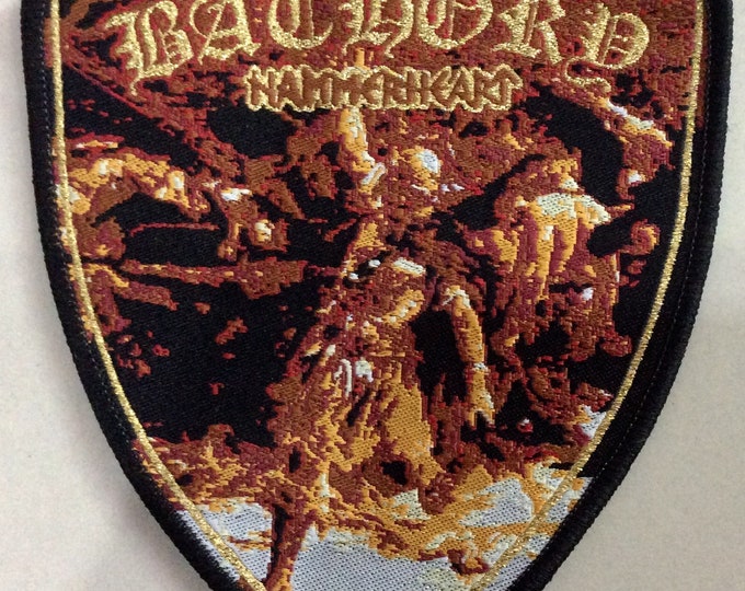 BATHORY hammerheart Shield Woven Patch Gold Version Viking Black Metal Rare - Etsy