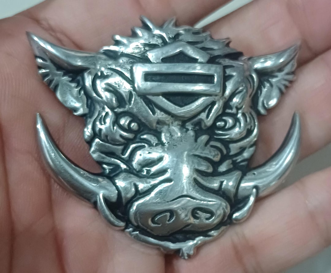 Rare Motor HARLEY-DAVIDSON Cycles "boar" Original Vintage Metal Pin ...