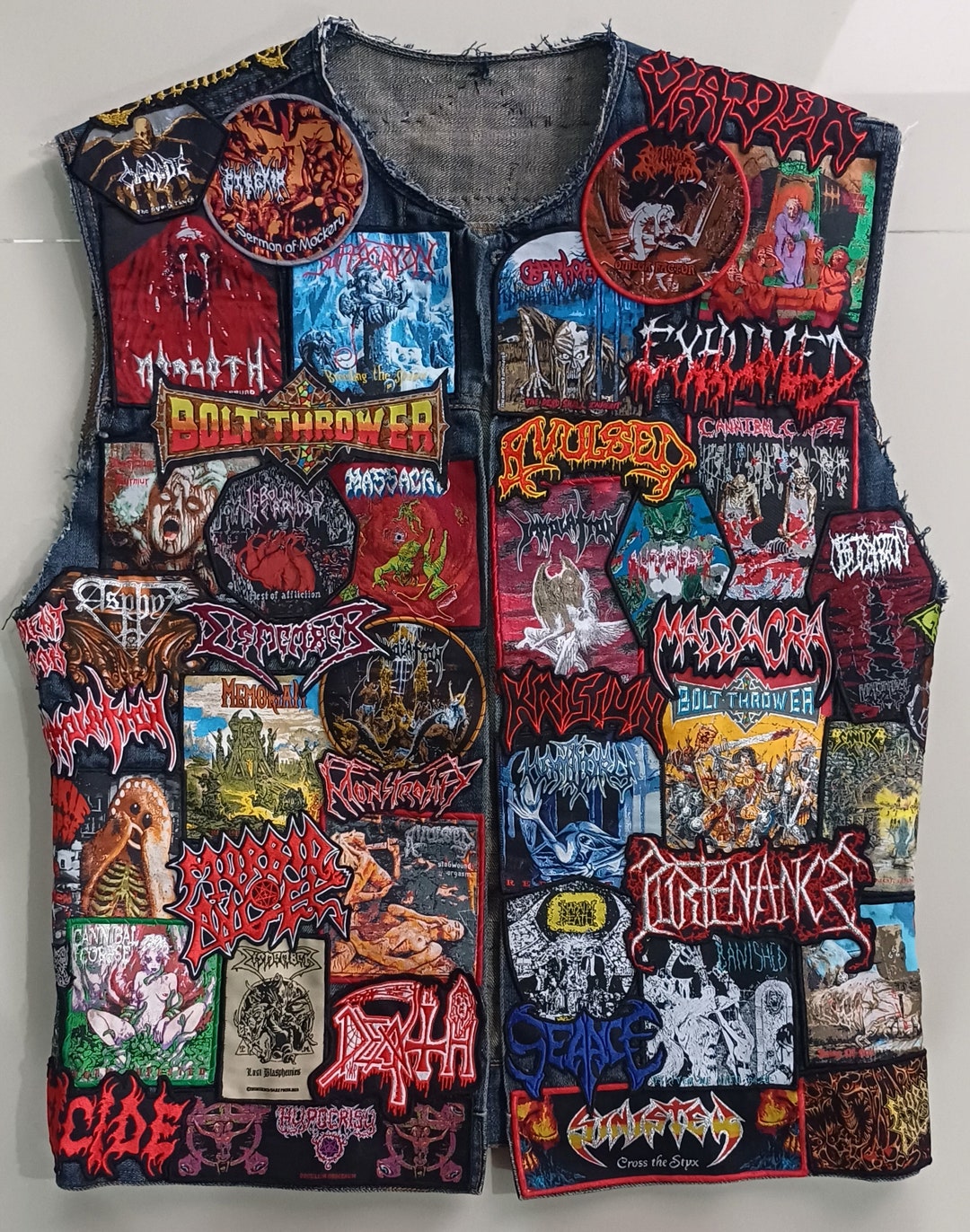 FULL Death Metal Battle Vest Patches Nice Jacket Rare Patch Brutal Gore ...