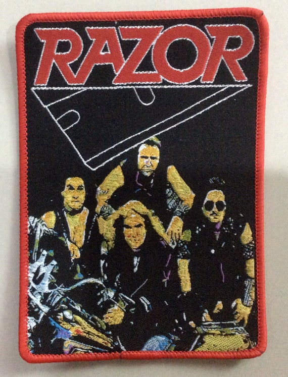RAZOR band Woven Patch RED Border Canadian Thrash Metal | Etsy
