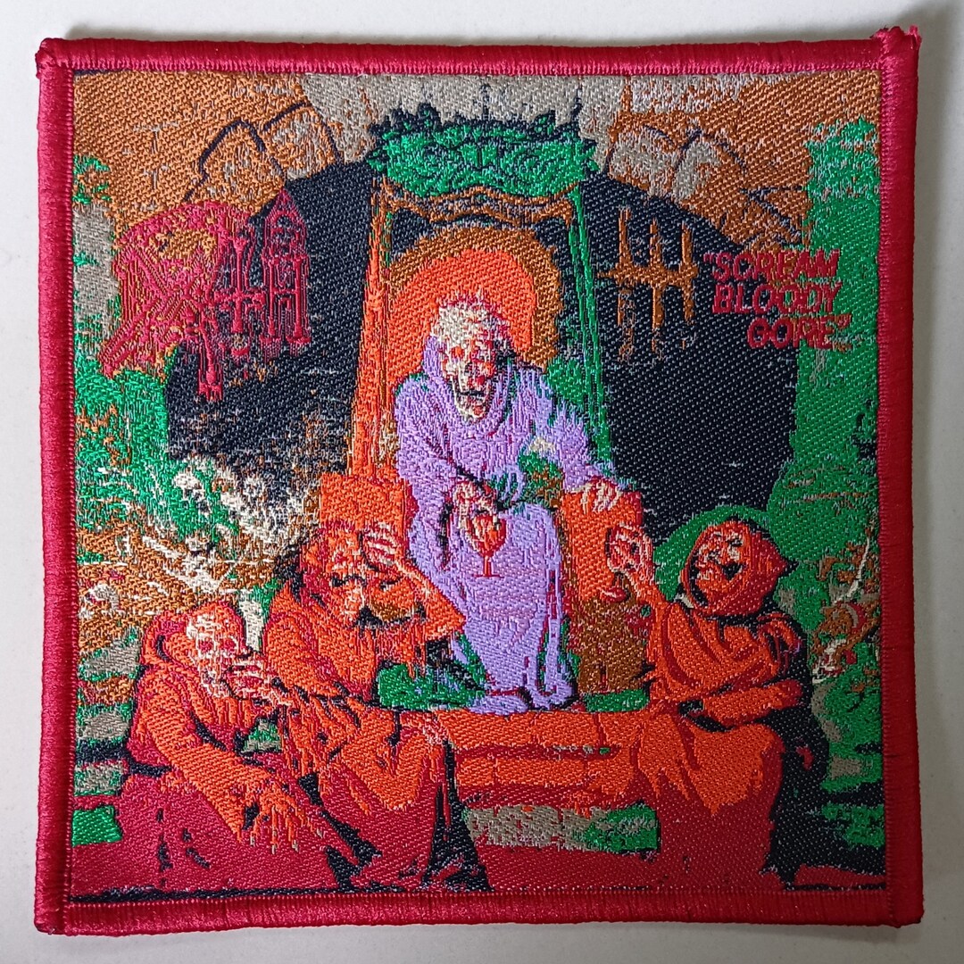 DEATH "scream Bloody Gore" Woven Patch Limited Red Border Brutal Gore ...