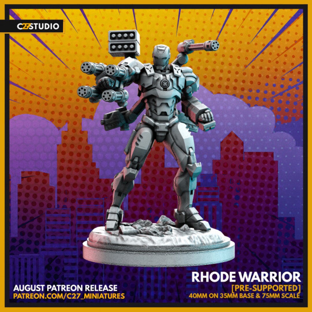 War Machine / Rhode Warrior 40mm Miniature (sculpted by C27 ...