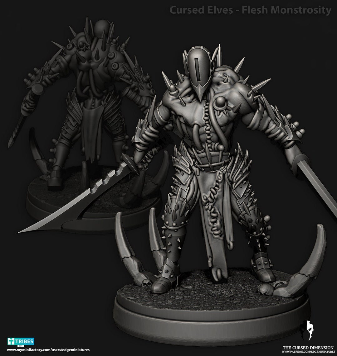 Flesh Monstrosity 03 Cursed Elves sculpted by Edge Miniatures - Etsy