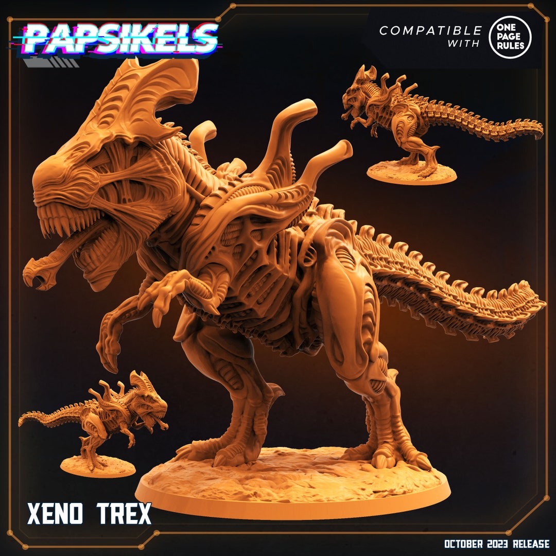 Xeno T-rex (2 Sizes) (sculpted by Papsikels) - Etsy