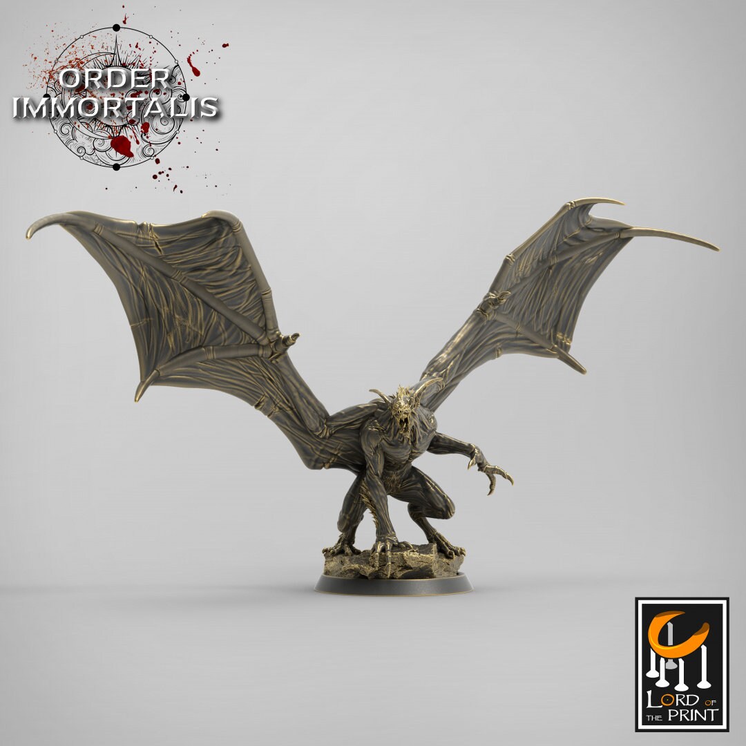 Flying Vampire crouching sculpted by Lord of the Print - Etsy