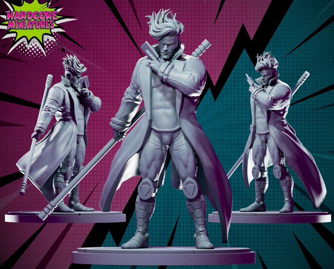 Gambit - Fan Art 40mm Miniature (sculpted by Hardcore Miniatures ...