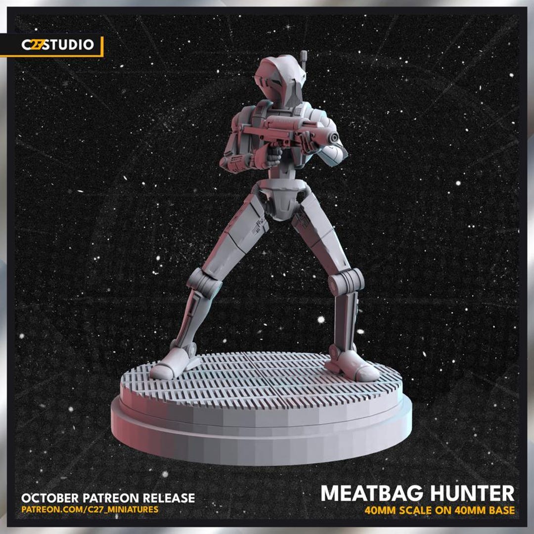 HK-47 / Meatbag Hunter 40mm Miniature (sculpted by C27 Collectibles ...