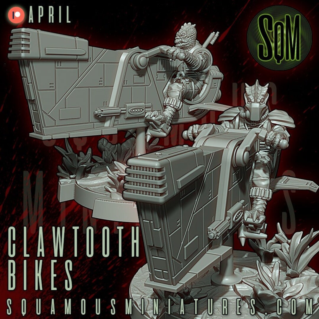 Clawtooth Bikes 2 Poses sculpted by Squamous Miniatures - Etsy
