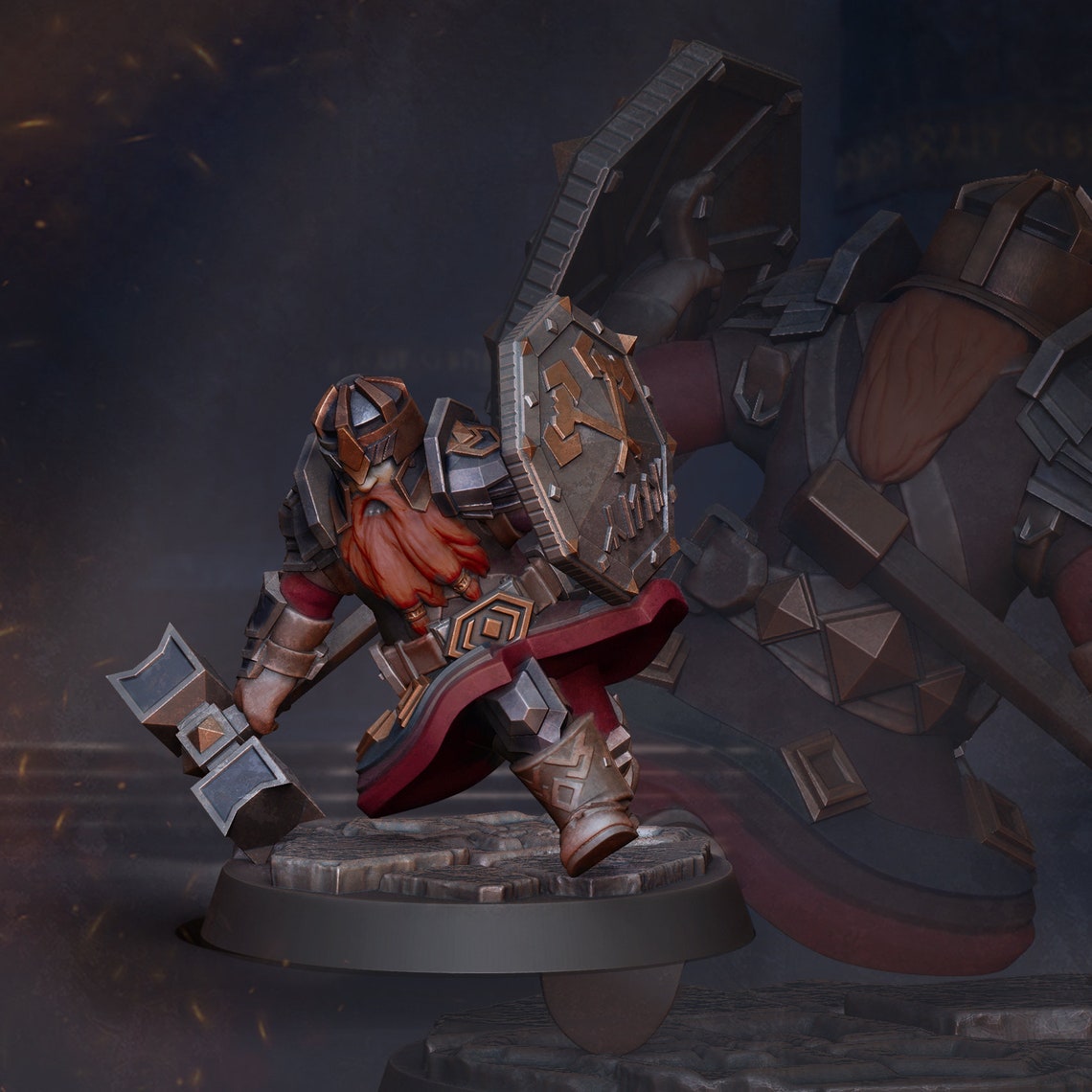Dwarf With Hammer & Shield the Mines Flames of War - Etsy