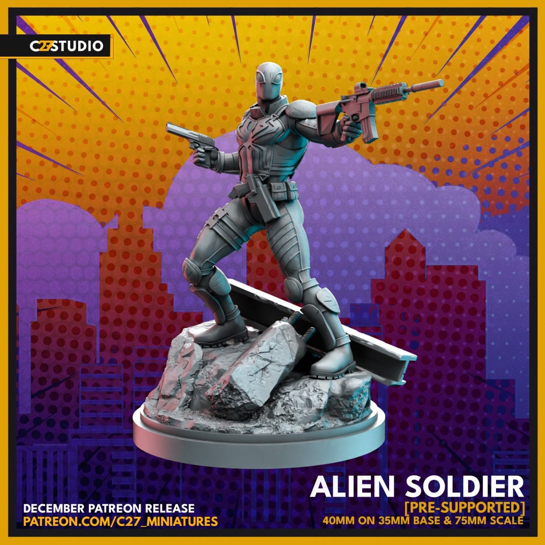 Agent Venom / Alien Soldier 40mm Miniature (sculpted by C27 ...