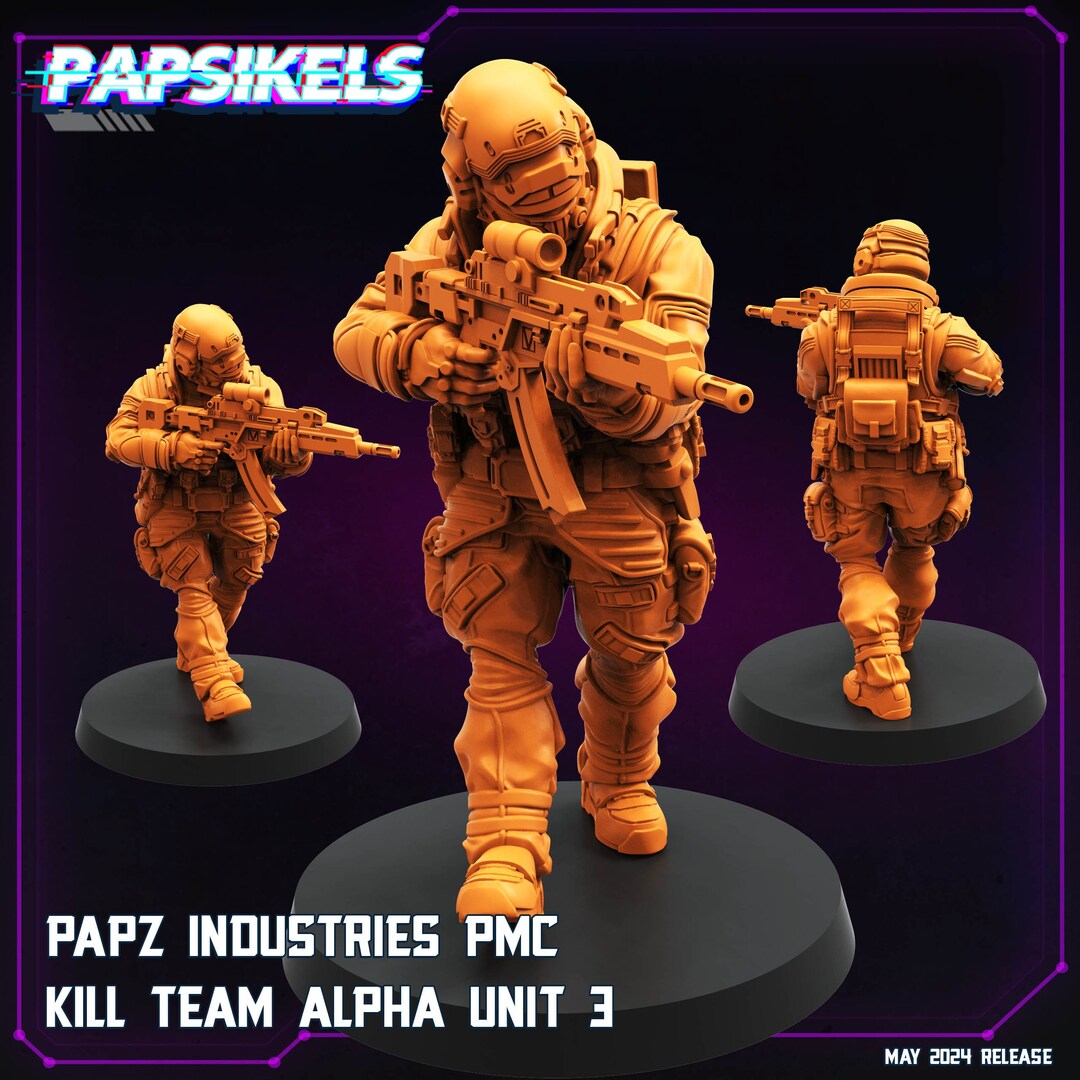 Papz Industries PMC Kill Team Alpha Unit 3 (sculpted by Papsikels) - Etsy