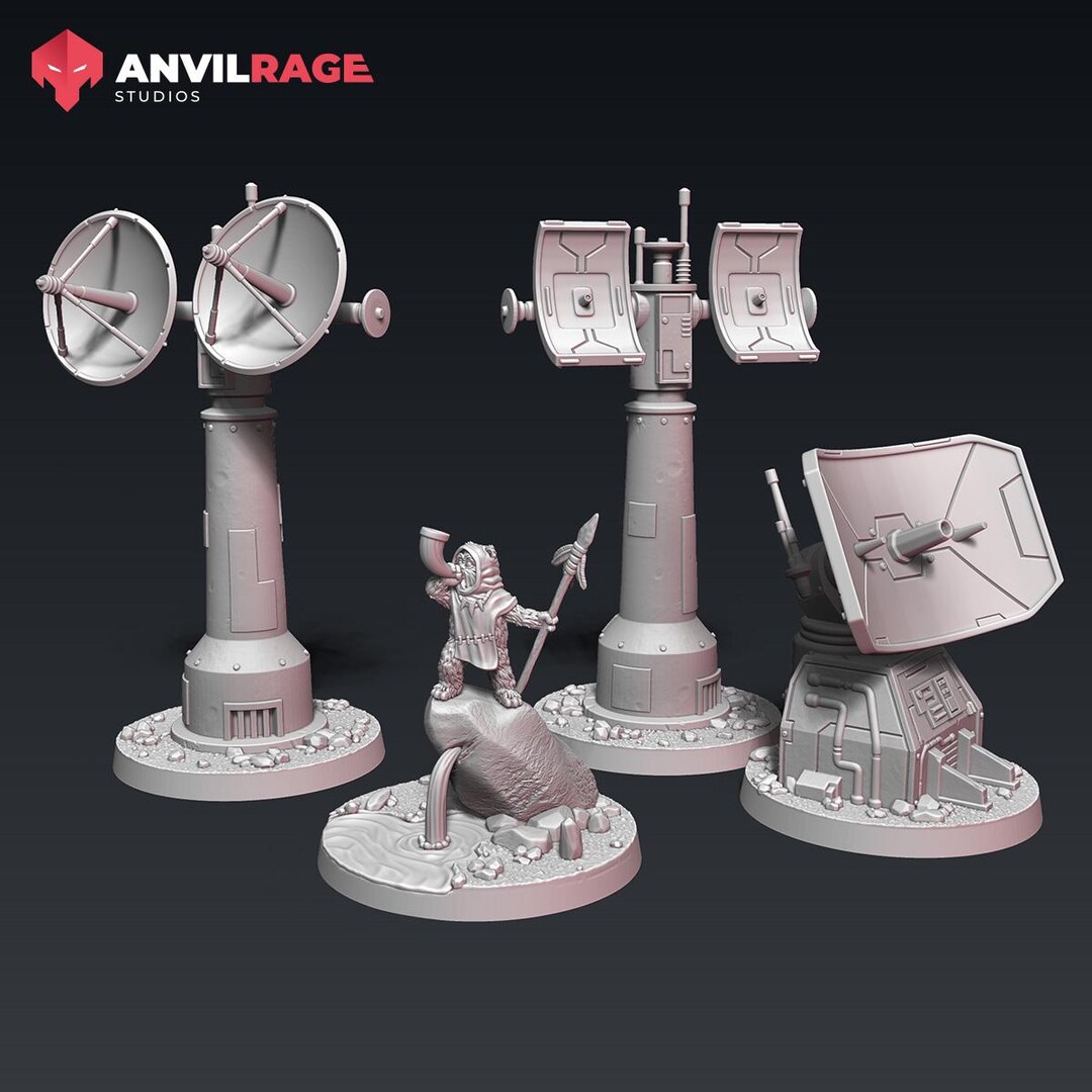 POI - Comm Towers - Set of 4 (sculpted by Anvilrage Studios) - Etsy