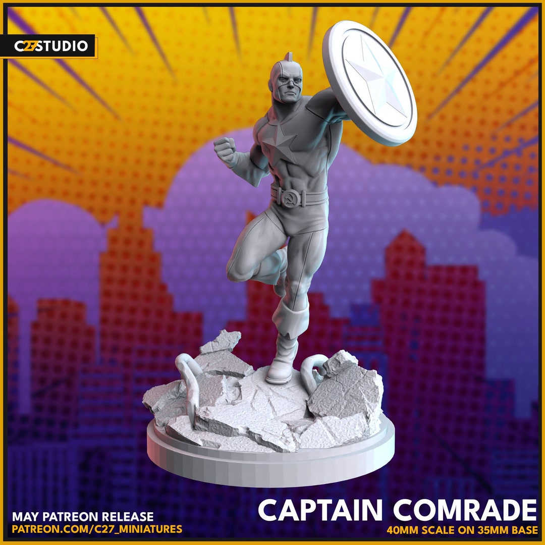 Red Guardian / Captain Comrade 40mm Miniature (sculpted by C27 ...