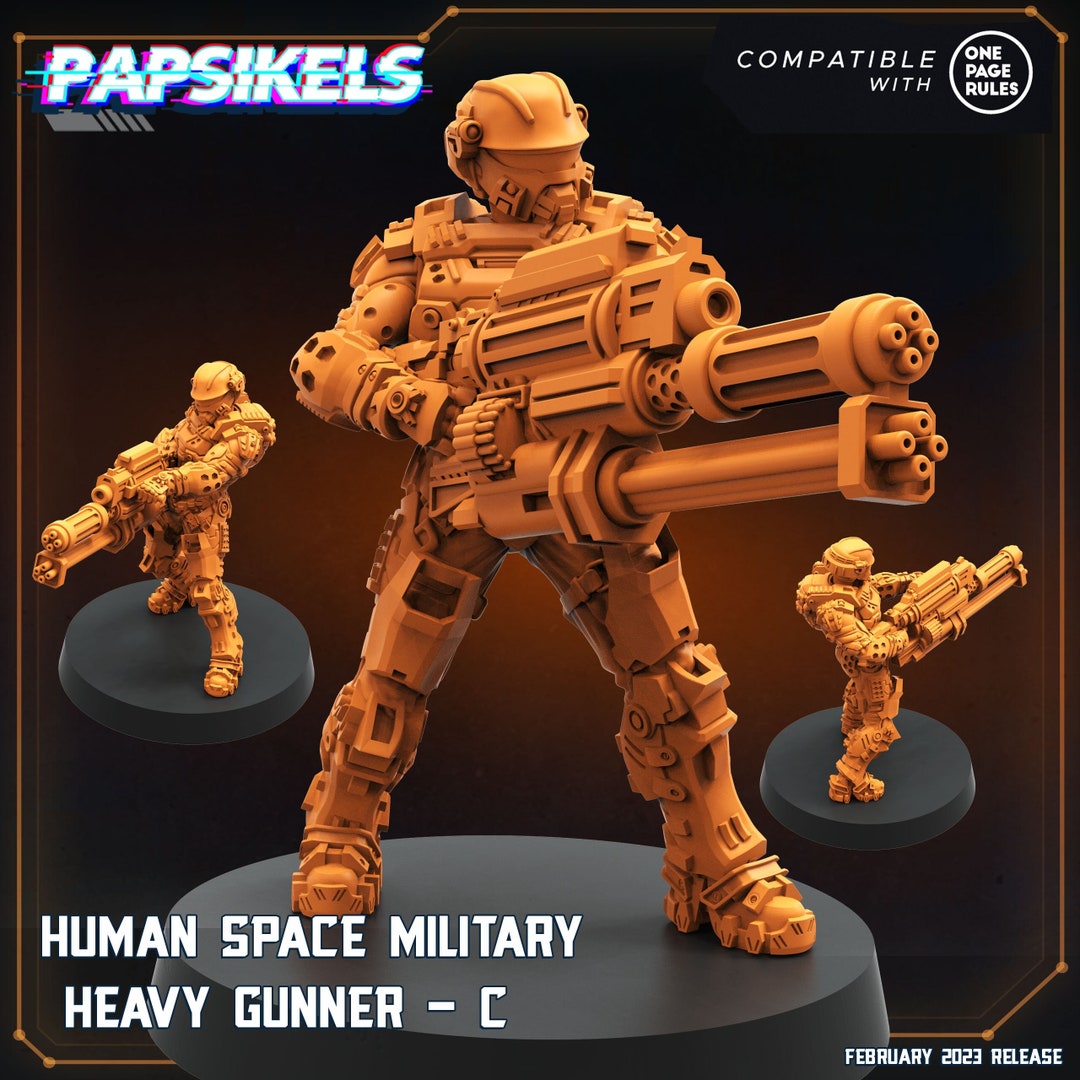 Human Space Military Heavy Gunner - C (sculpted by Papsikels) - Etsy