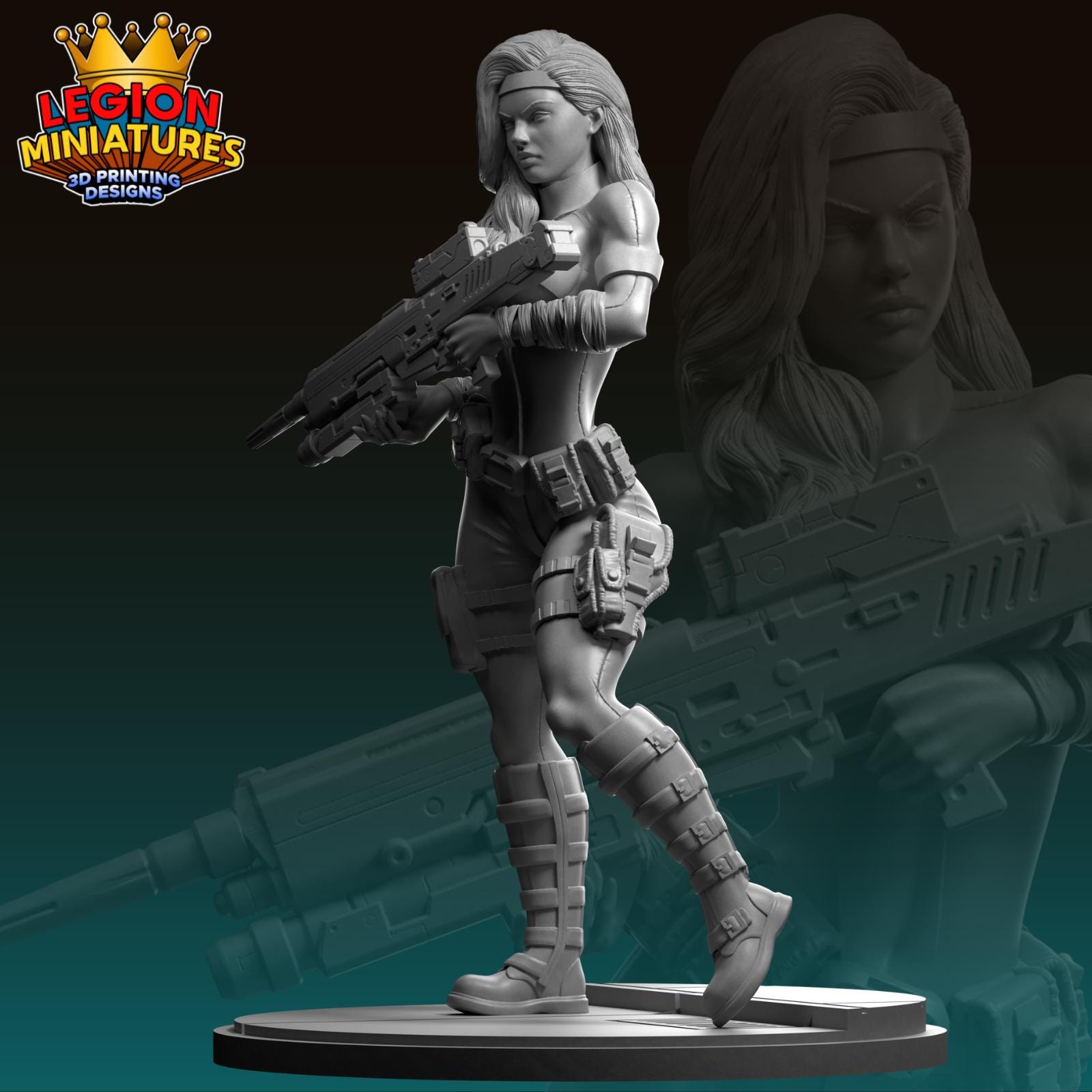 Silver Sable Fan-art 40mm Miniature (sculpted by Legion Miniatures ...
