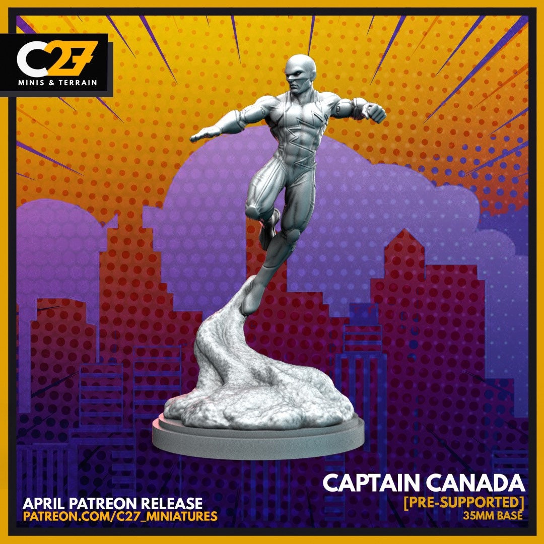 Guardian / Captain Canada 40mm Miniature (sculpted by C27 Collectibles ...
