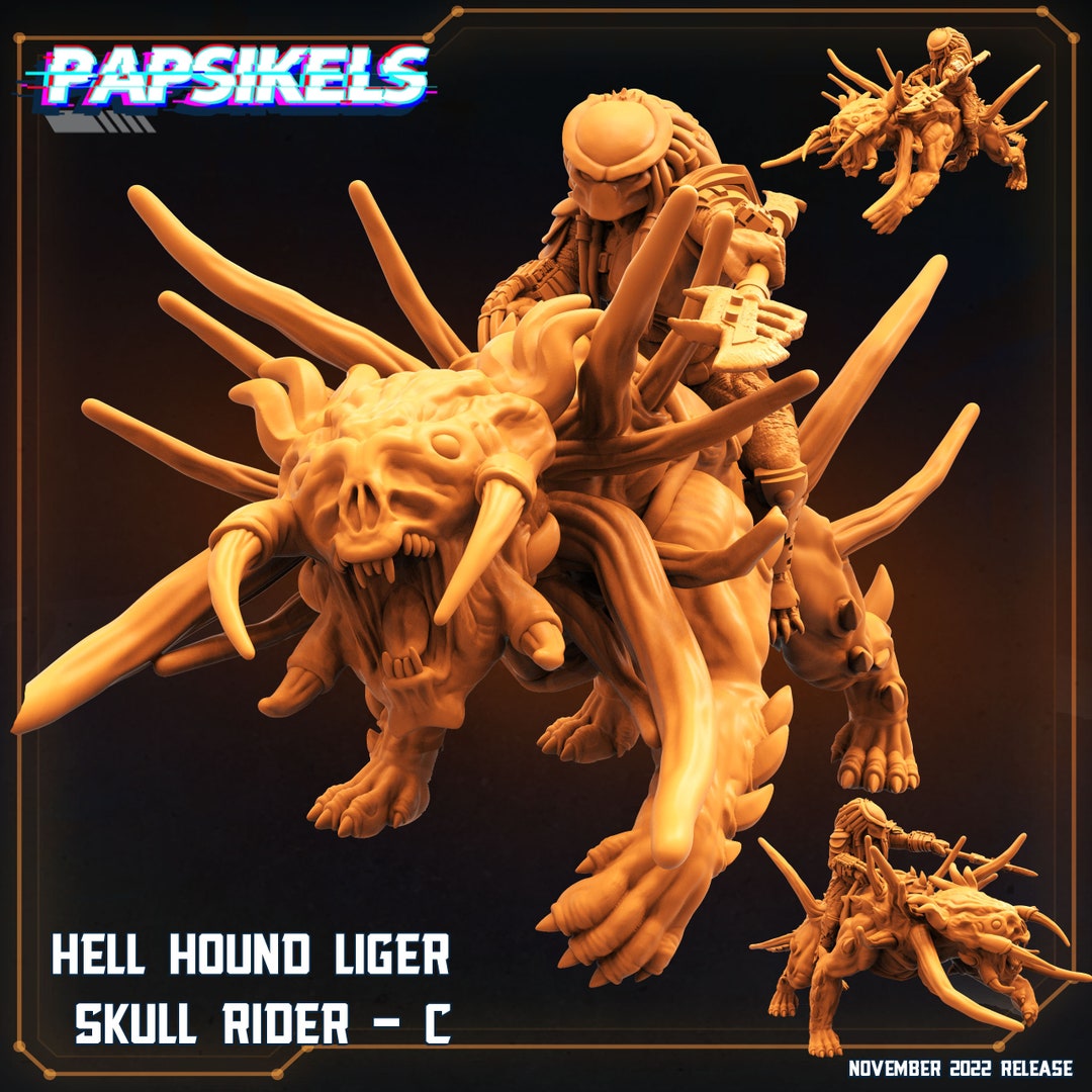 Hell Hound Liger Skull Rider C Predator Fan Art sculpted by Papsikels ...