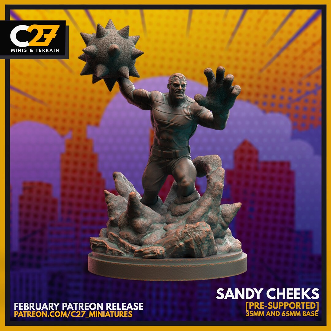 Sandman / Sandy Cheeks 40mm Miniature (sculpted by C27 Collectibles ...