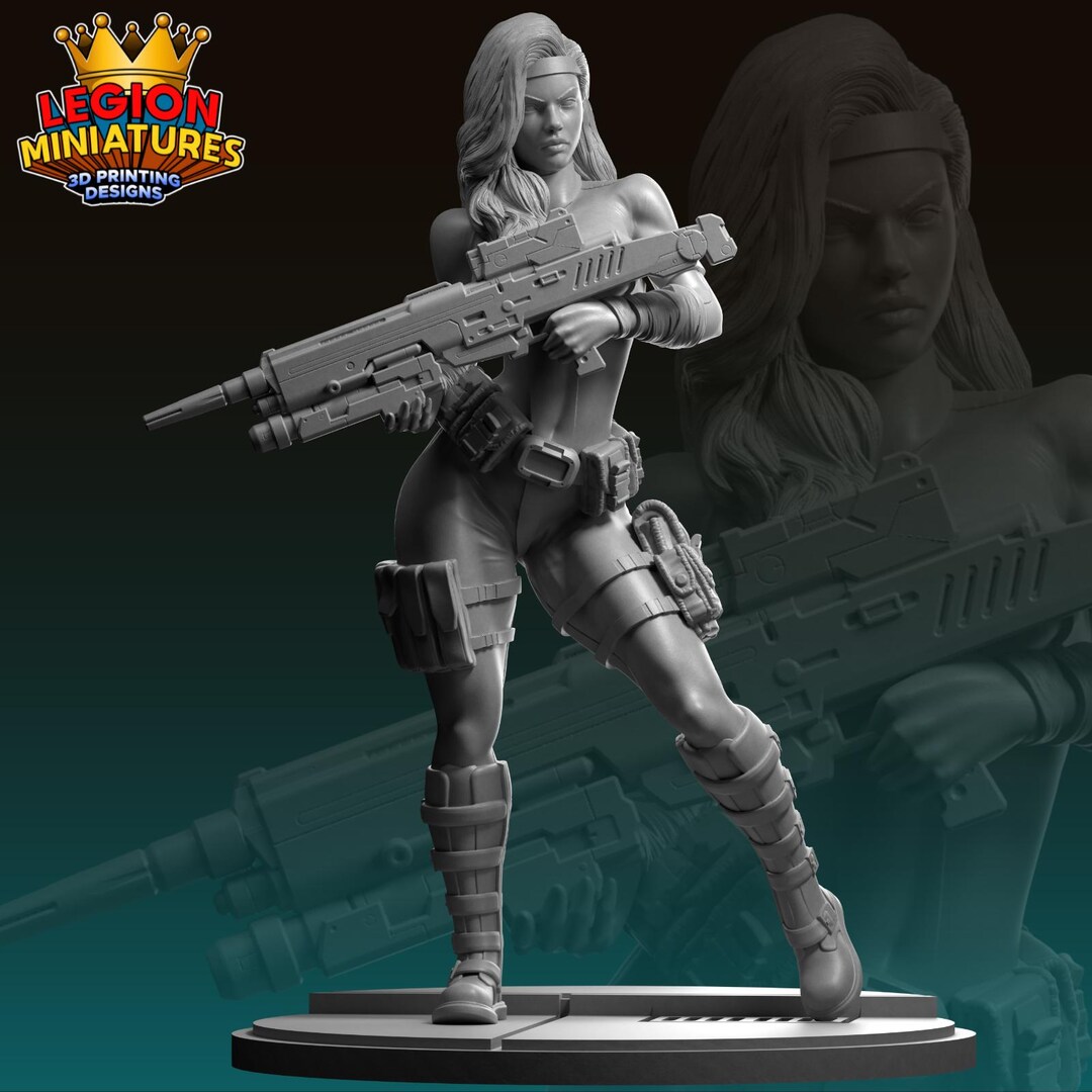 Silver Sable Fan-art 40mm Miniature (sculpted by Legion Miniatures ...
