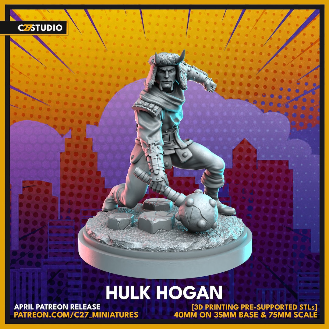 Hogun / Hulk Hogan 40mm Miniature (sculpted by C27 Collectibles ...